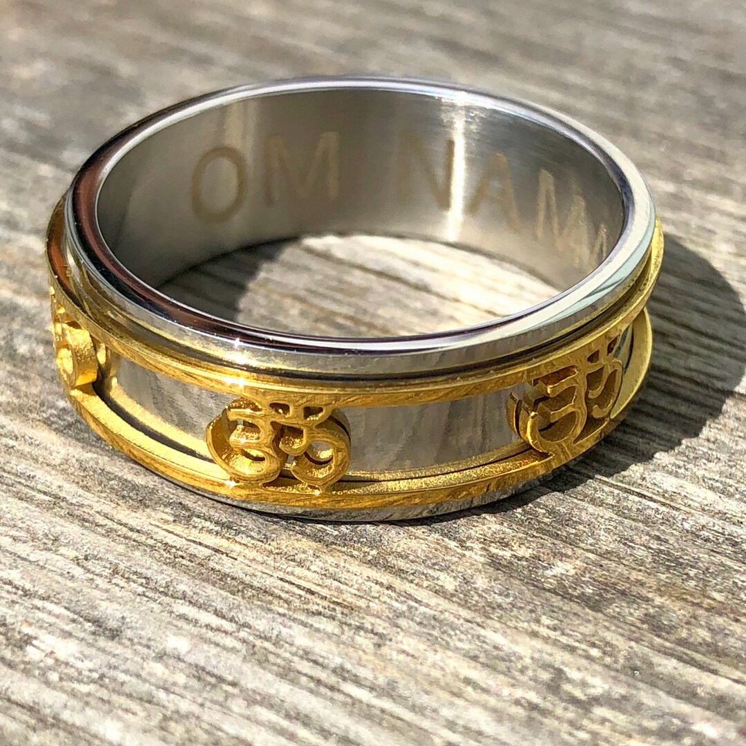 OM Japa Spin Ring Om Namah Shivaya Etched on the Inside - Etsy UK