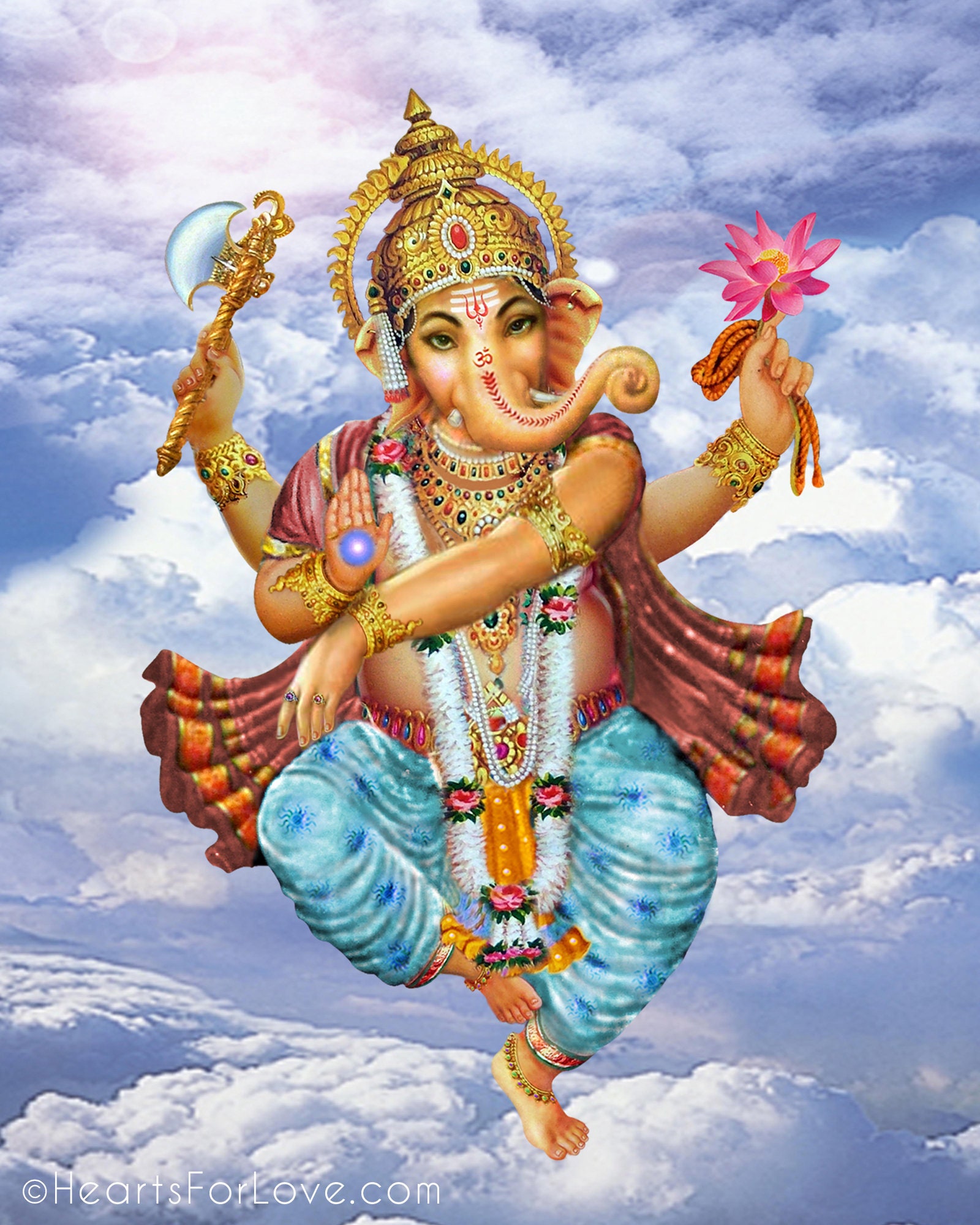 Ganesh Remover of Obstacles Dancing in the Sky Fine Art - Etsy Norway