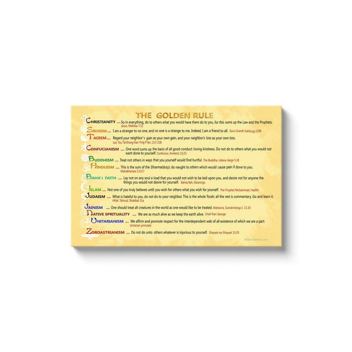 The Golden Rule of Religions and Philosophies Worldwide. - Etsy
