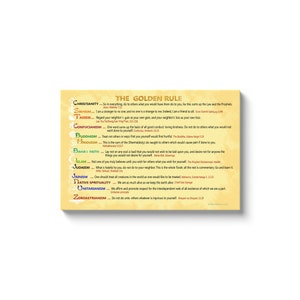 The Golden Rule of Religions and Philosophies Worldwide. Canvas Wrap ...