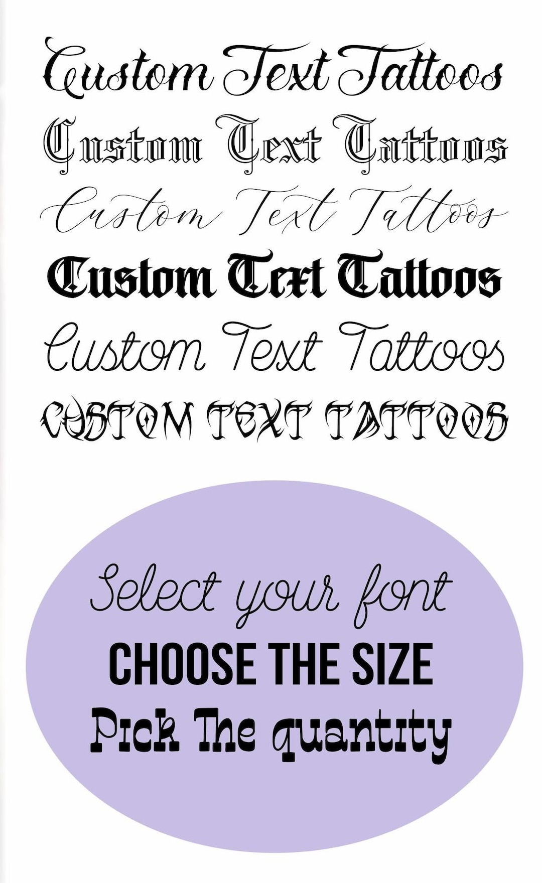Custom Temporary Tattoos: Personalized Name, Text, Party Favors (set of ...