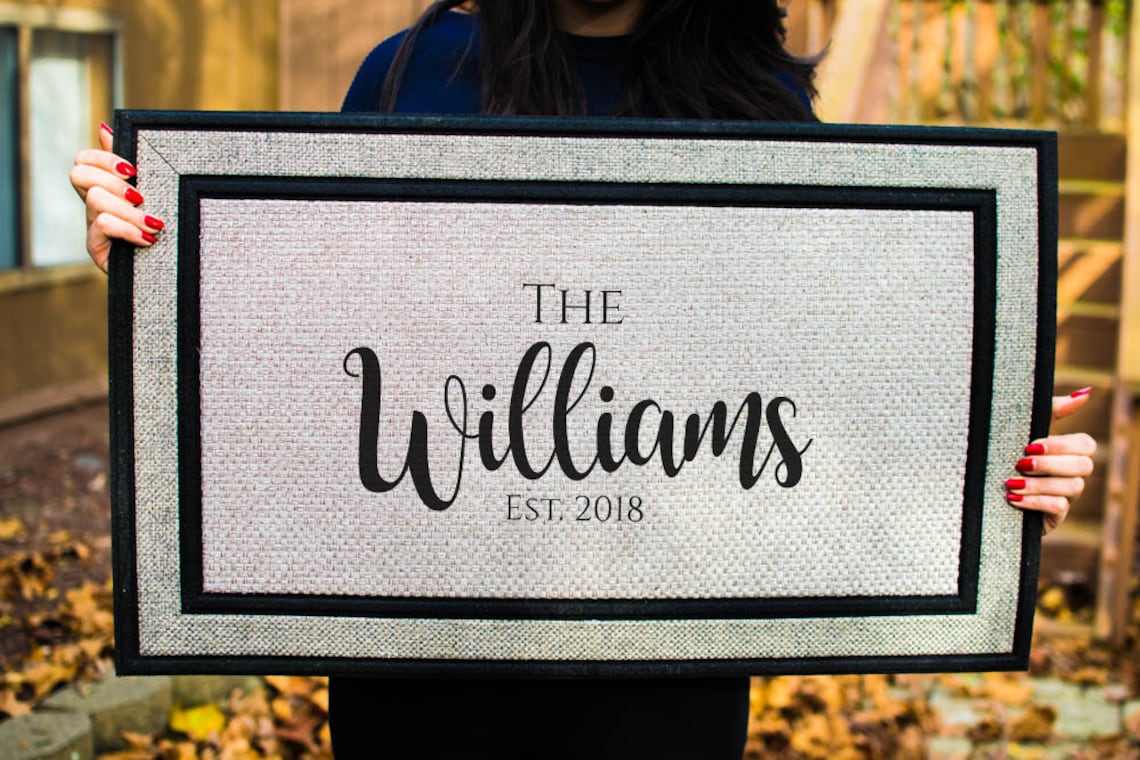 Custom Last Name Door Mat Doormat Welcome Mat Door | Etsy