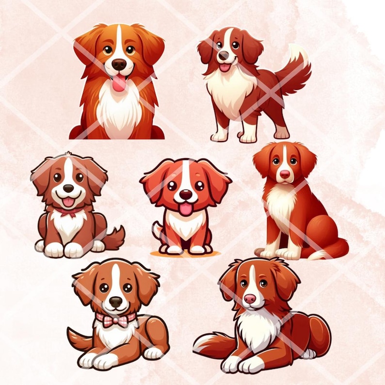 Kawaii Nova Scotia Duck Toller Clipart Bundle: 28 PNG Puppy Images ...