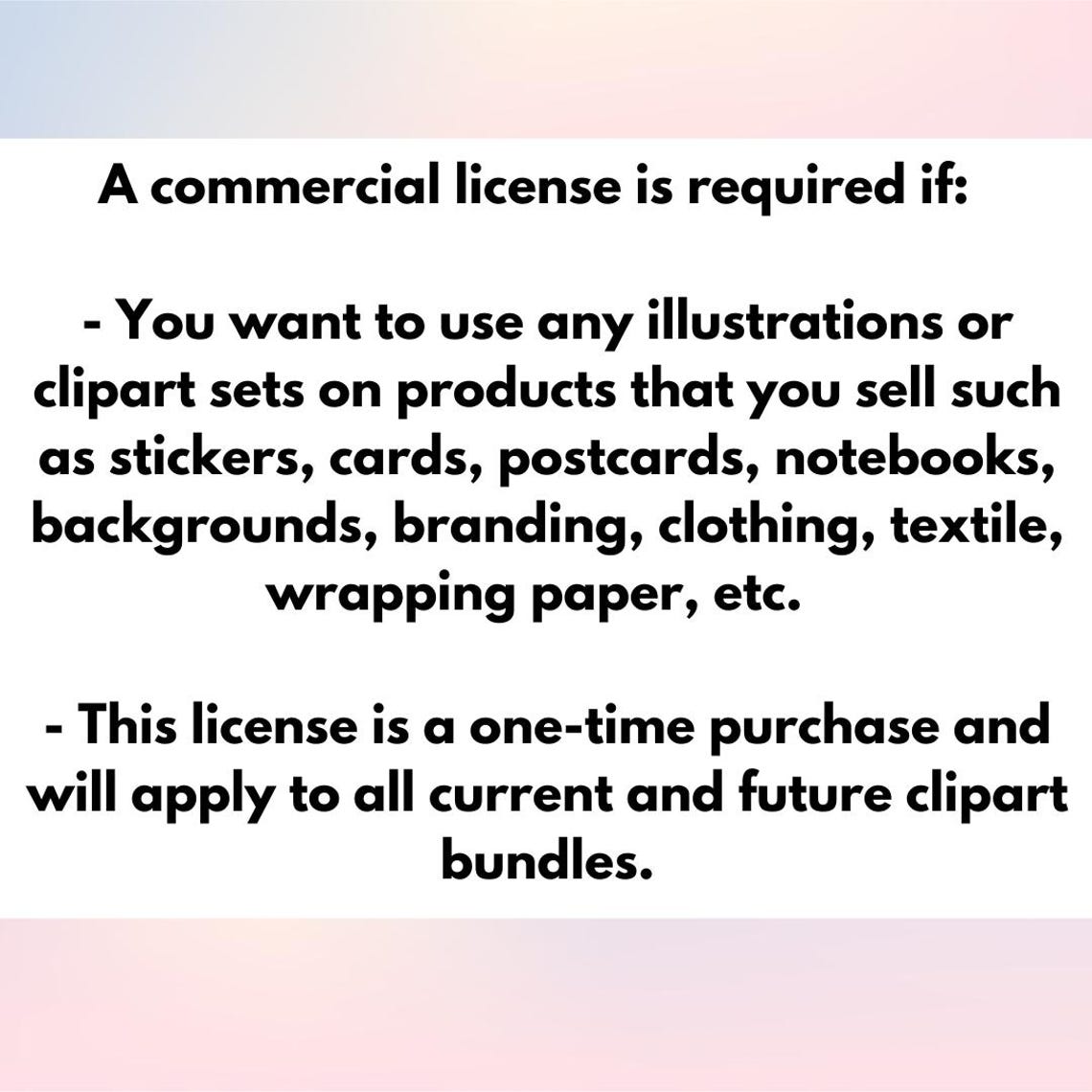 Commercial License, Clipart License, Commercial Use License for Whole ...