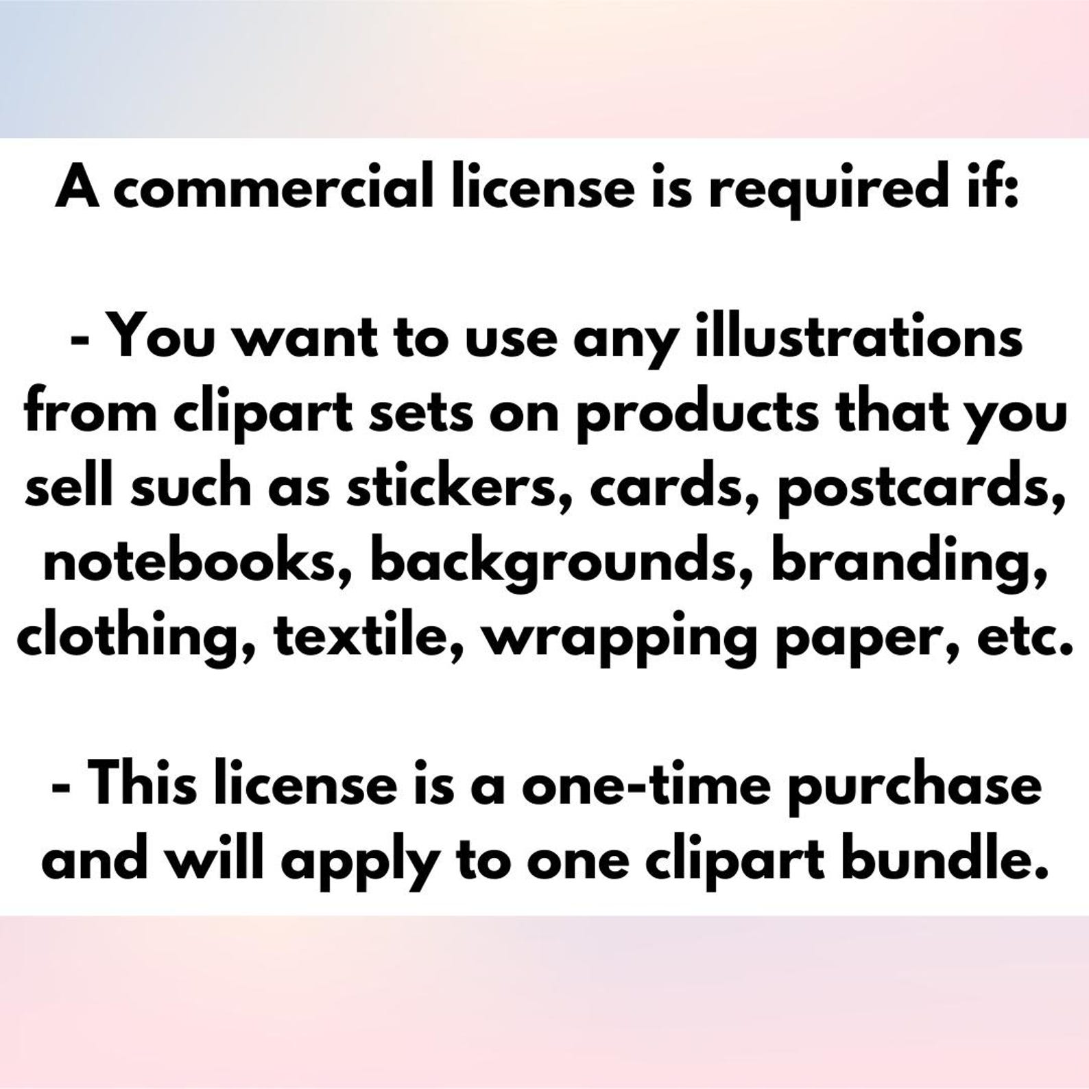 Commercial License, Clipart License, Commercial Use License for One ...