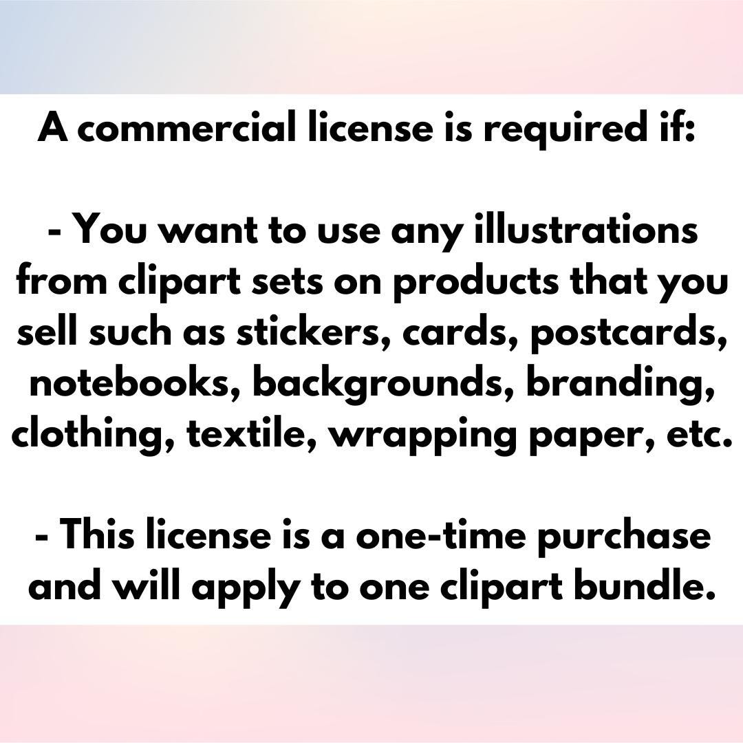 Commercial License, Clipart License, Commercial Use License for One ...