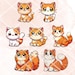 Kawaii Orange Cat Clipart Bundle: 30 PNG Cartoon Kitten Stickers ...