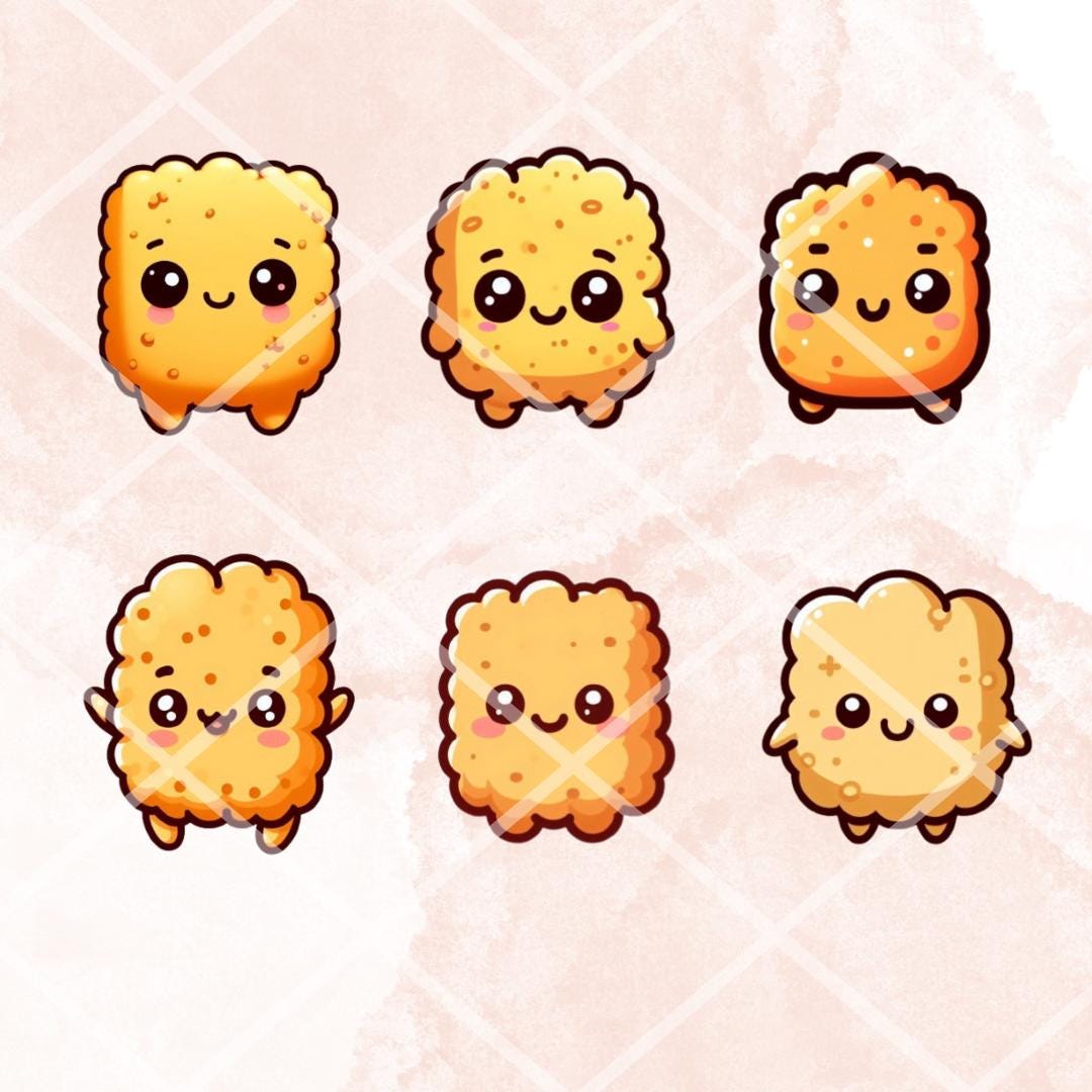 Kawaii Cute Tater Tots, 14 PNG Clipart, Transparent Background, Cartoon ...