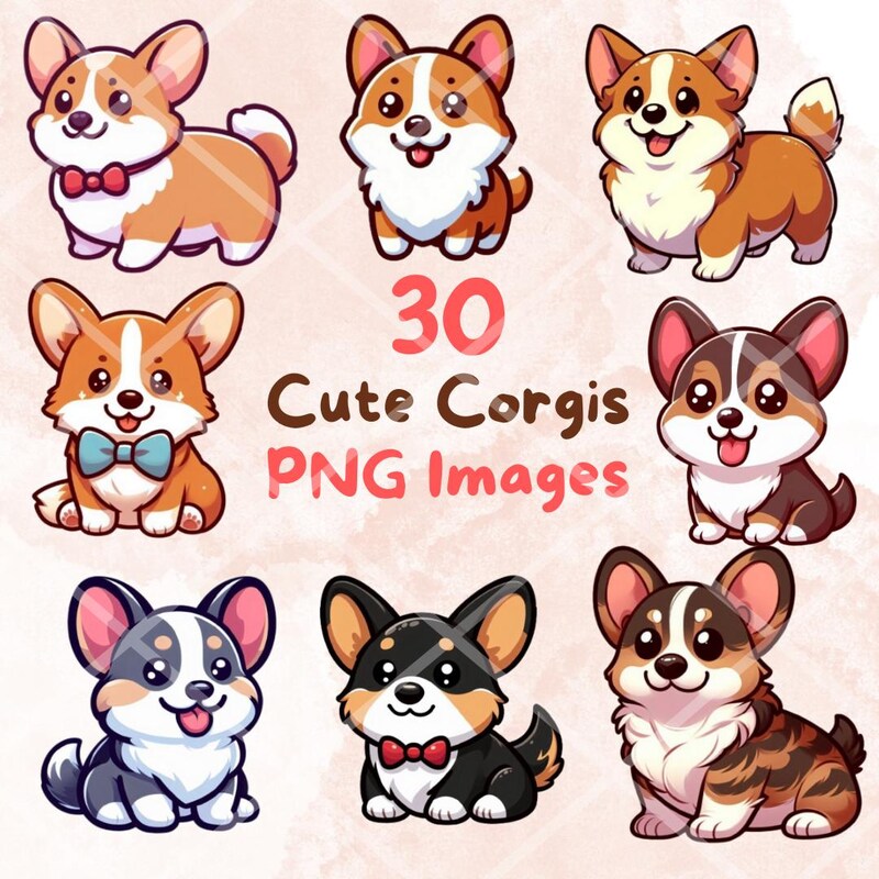 Kawaii Corgi Clipart - Etsy