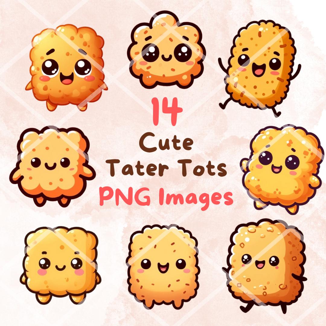 Kawaii Cute Tater Tots, 14 PNG Clipart, Transparent Background, Cartoon ...