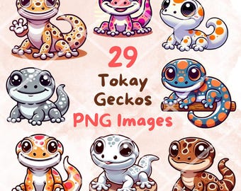 Kawaii Cute Bearded Dragons Clipart Bundle, 26 PNG Clipart, Transparent ...