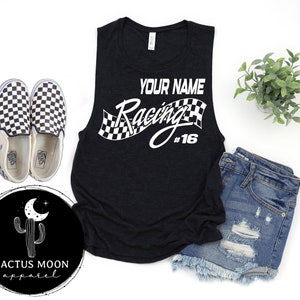 Personalized Your Name Number Racing Ladies Muscle Tank for Dirt Bike ...