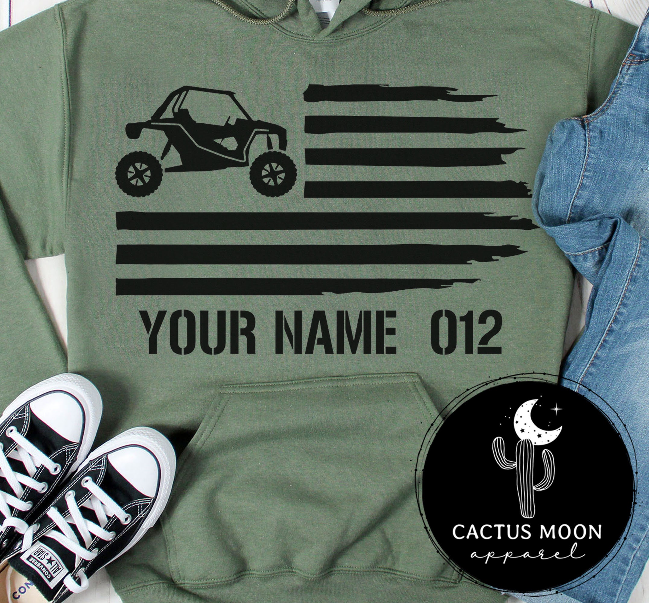 UTV American Flag Hooded Sweatshirt Personalized With Your Name and ...