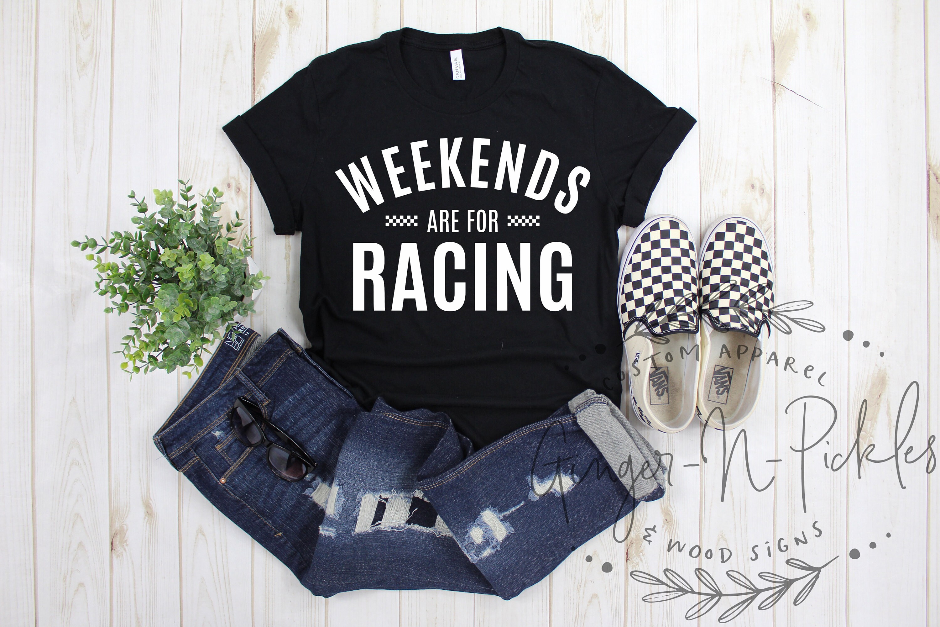 Weekends Are for Racing Short Sleeve or Long Sleeve T-shirt, Race Day ...