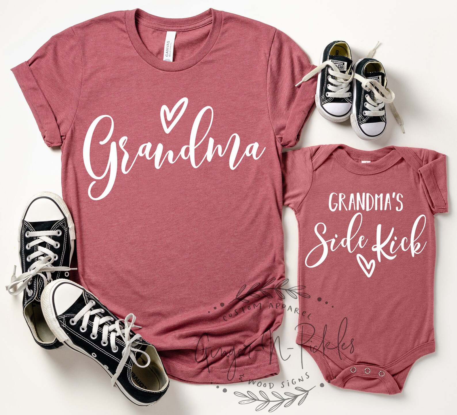 Grandma and Grandma's Side Kick Matching Grandma and Me Adult Shirt and ...