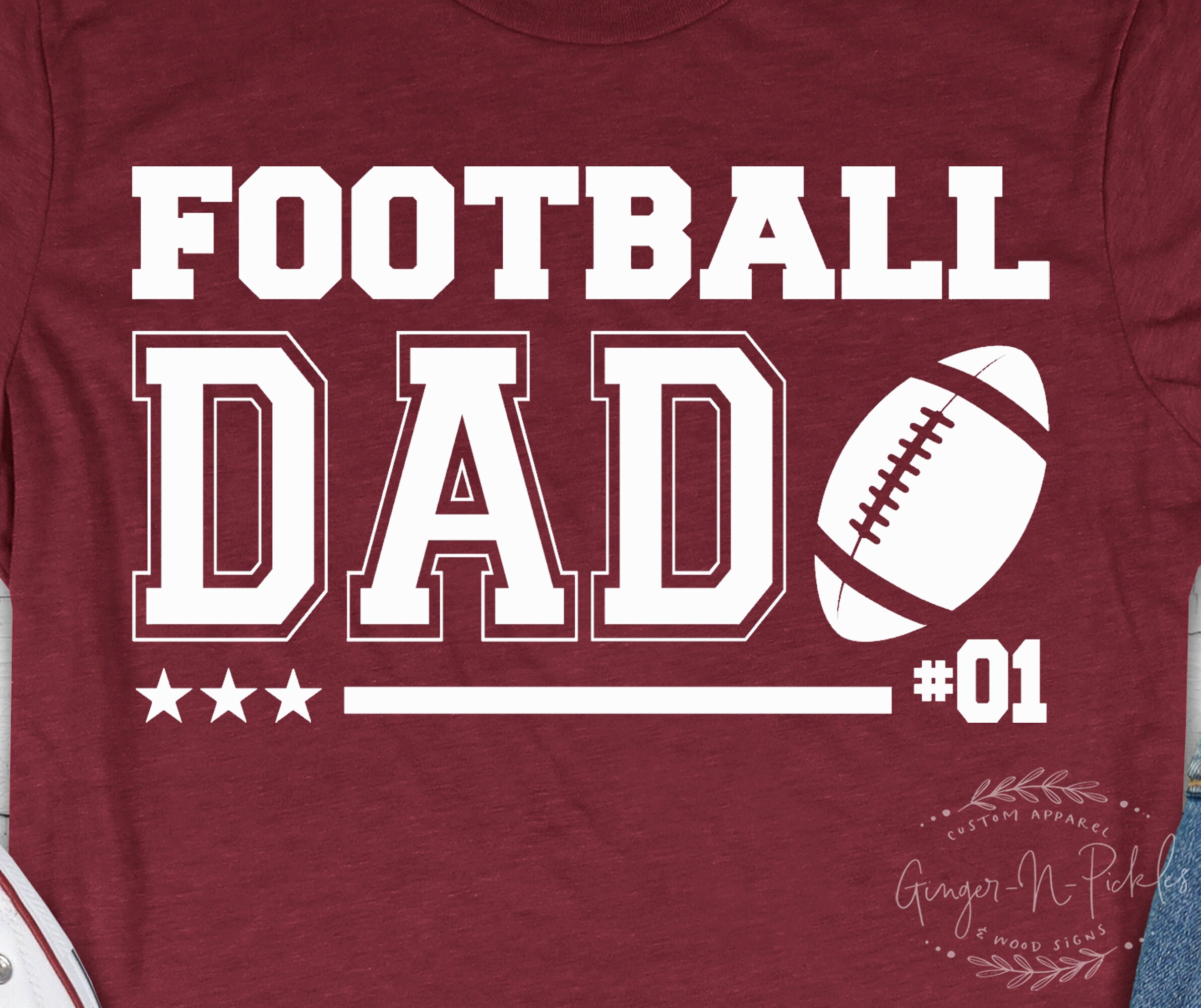 Football Dad Shirt with Your Player Number On The Front Mens | Etsy