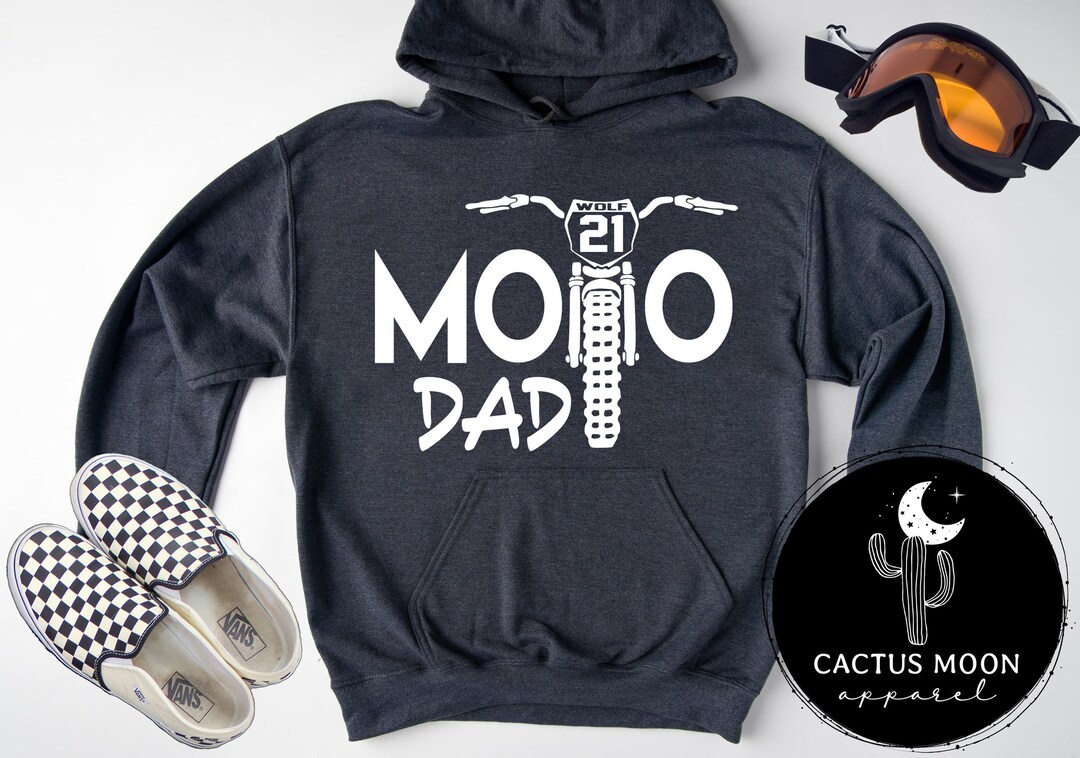 Personalized Moto Dad Your Name Number Adult Hooded or Crew Sweatshirt ...