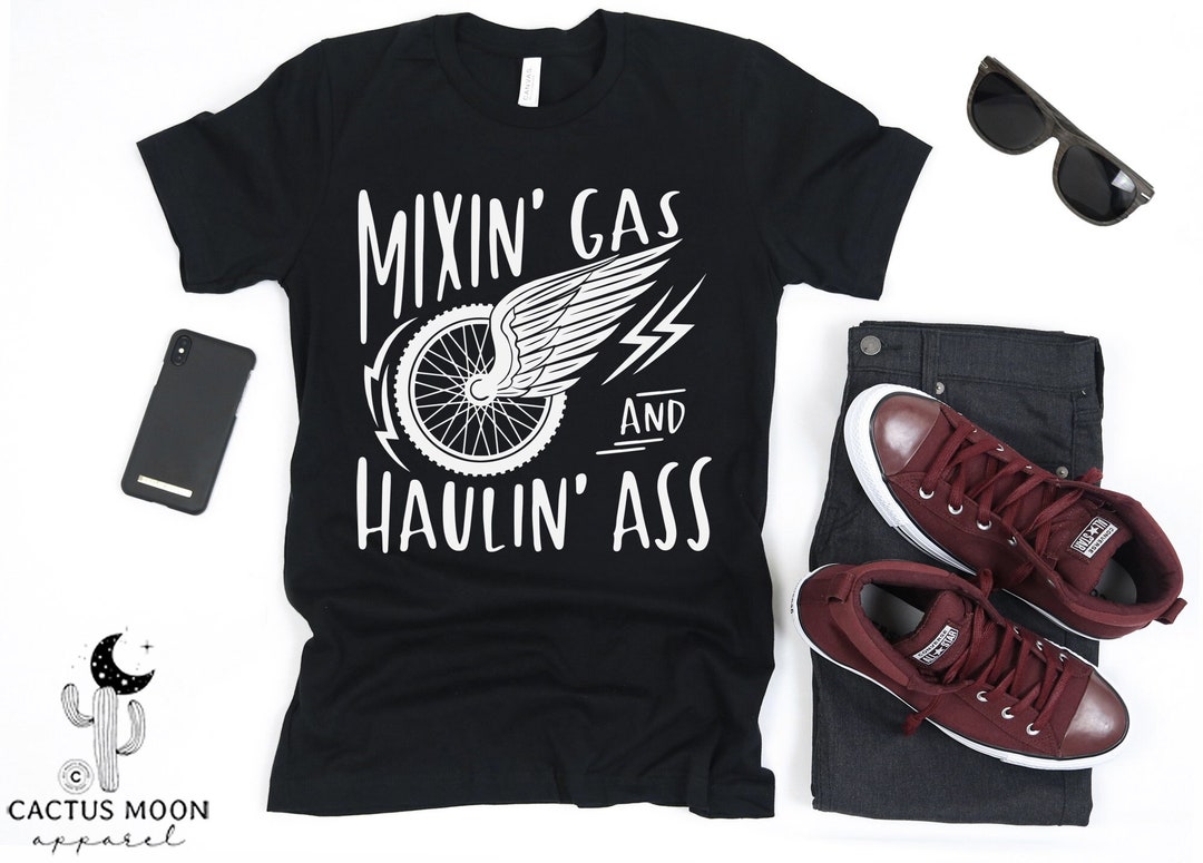 Mixin' Gas and Haulin' Ass Adult Unisex Jersey Short Sleeve Tee | Funny ...
