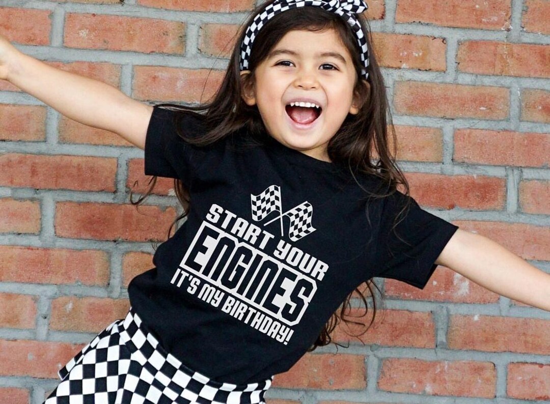 Kids Start Your Engines It's My Birthday With Checkered Flags Infant ...