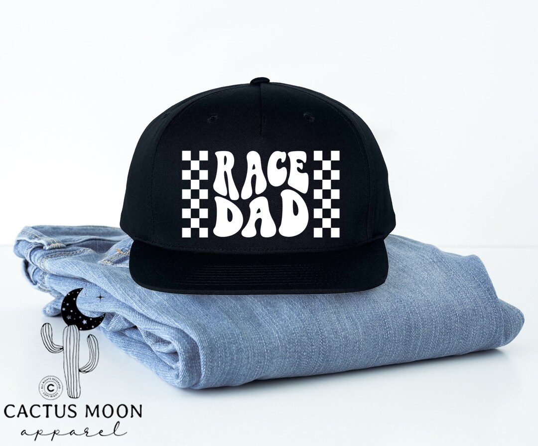 Race Dad Snapback Trucker Hat, Adult Adjustable Custom Racing Flat Bill ...