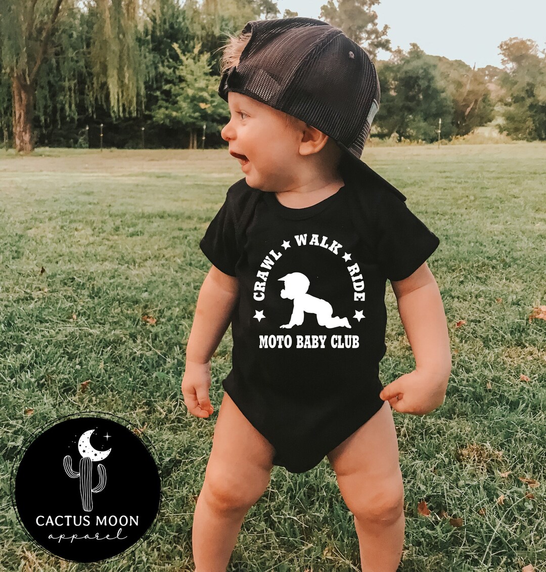 Crawl Walk Ride Moto Baby Bodysuit or Toddler T-shirt, Dirt Bike ...