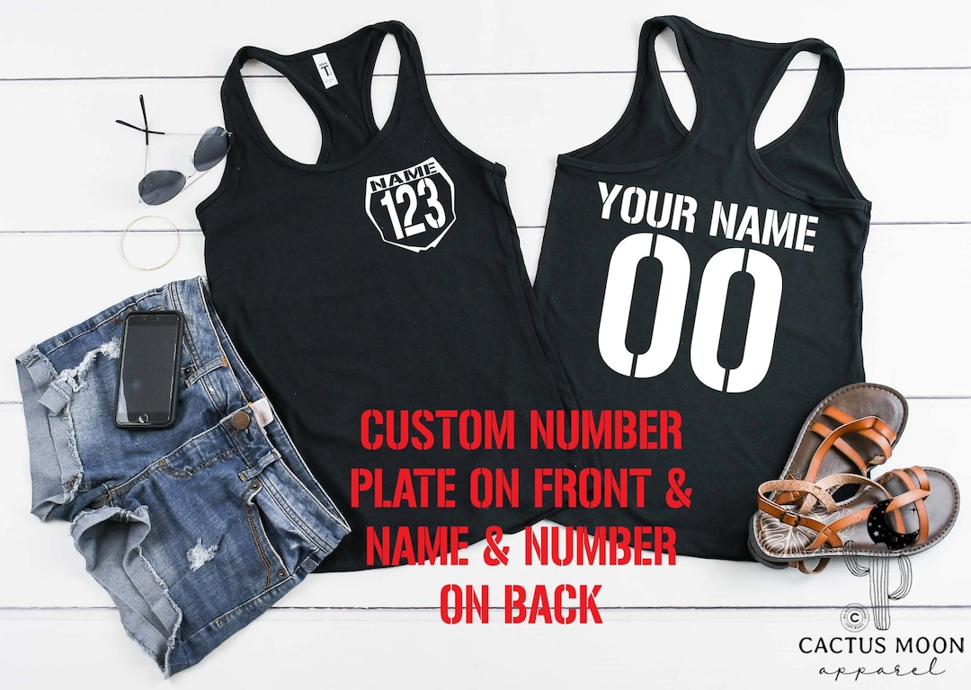 Ladies Personalized Number Plate Front and Name and Number Back ...