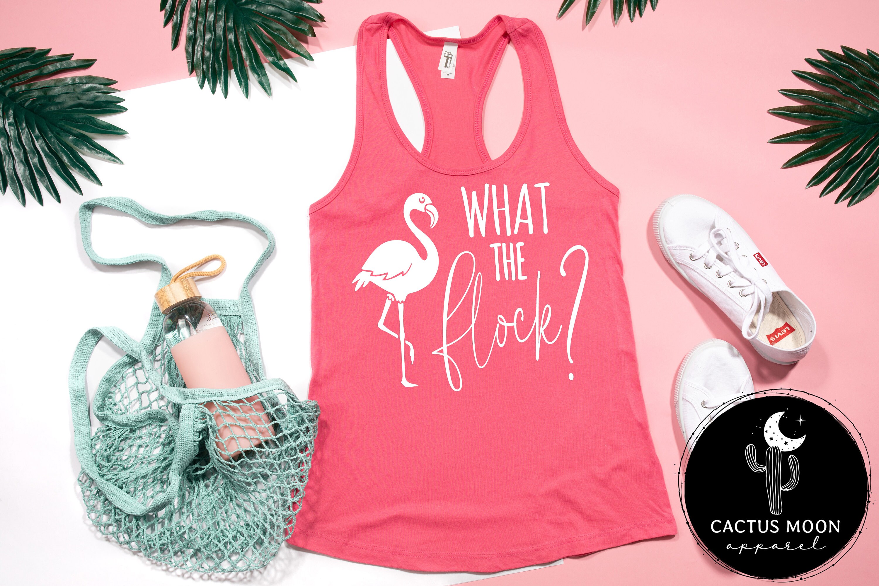Ladies What The Flock With Flamingo Tank Top Scoopneck Tee or | Etsy