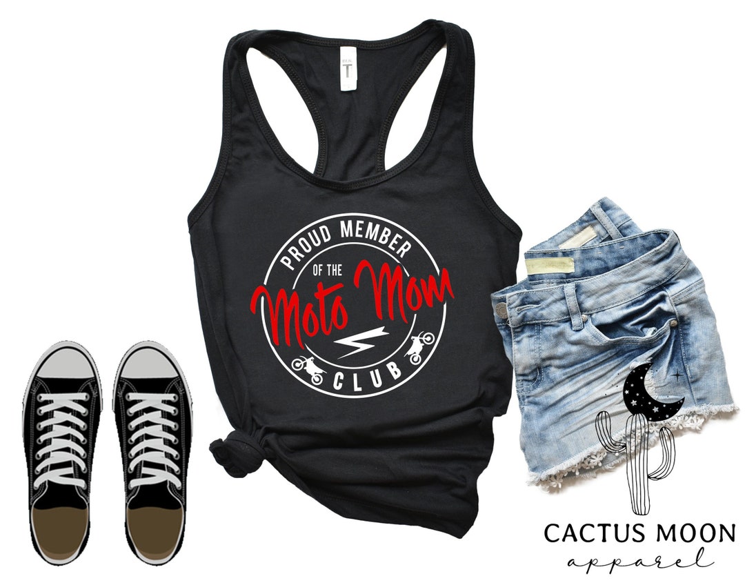 Proud Member of the Moto Mom Club Tank Top: Dirt Bike Motocross Ladies ...