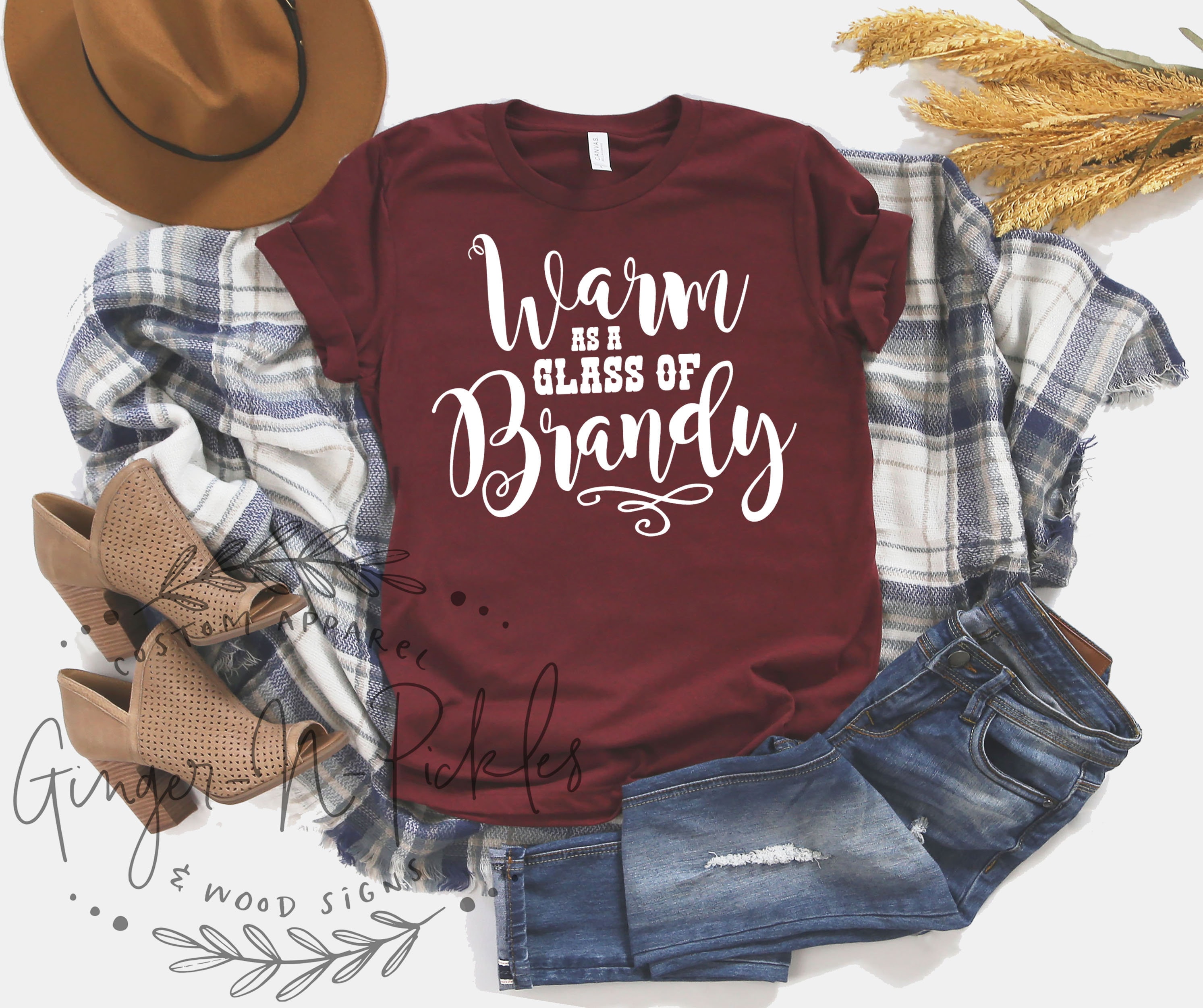 Warm as A Glass of Brandy Short or Long Sleeve Shirt Brandy | Etsy