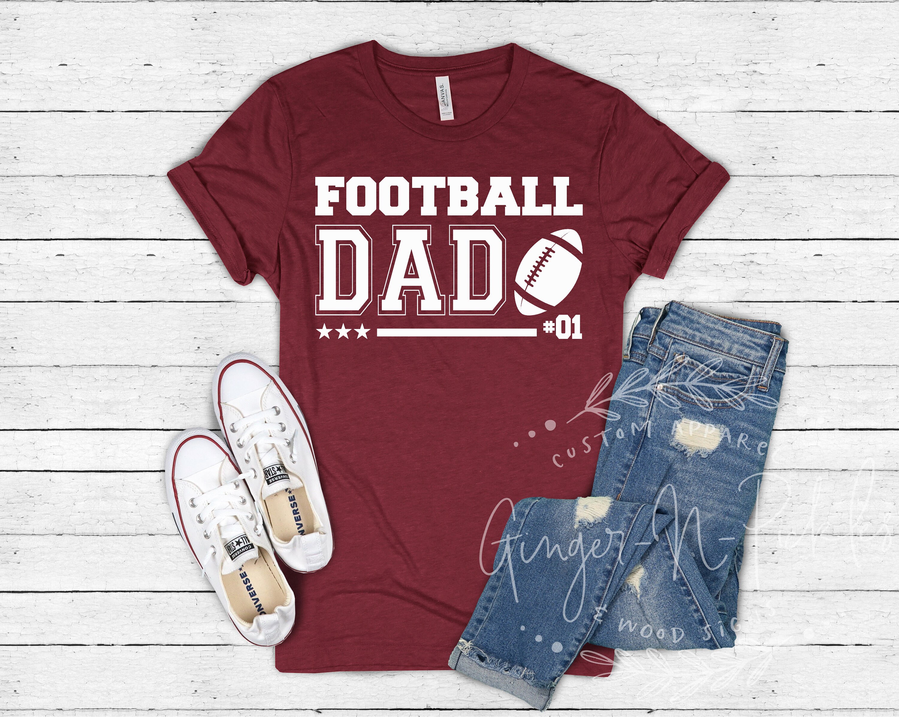Football Dad Shirt With Your Player Number on the Front Mens Football ...