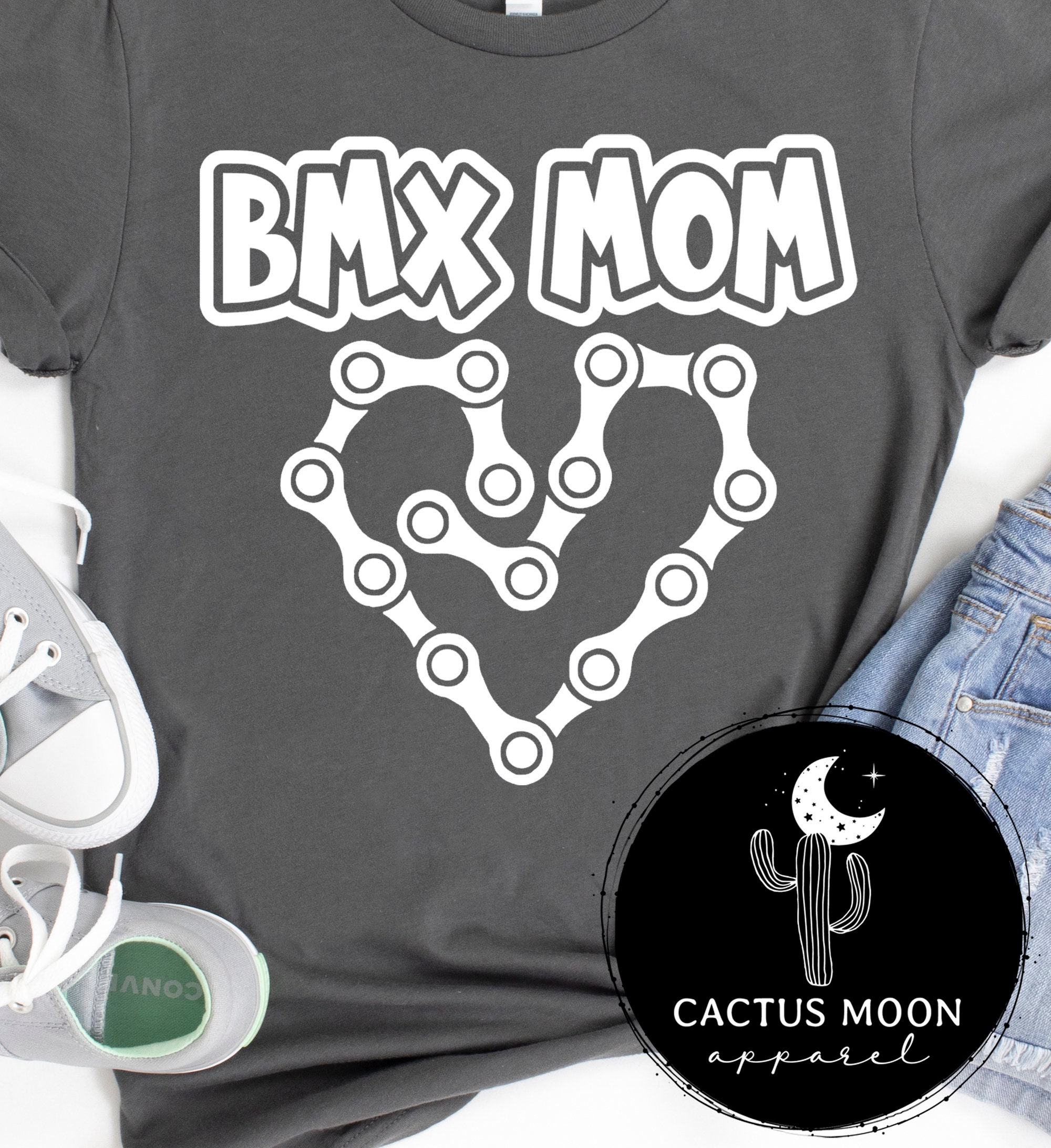 BMX Mom With Bike Chain Heart Adult Short Sleeve or Long | Etsy