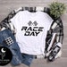 Race Day With Checkered Flags Shirt, Adult Short or Long Sleeve Tee for ...