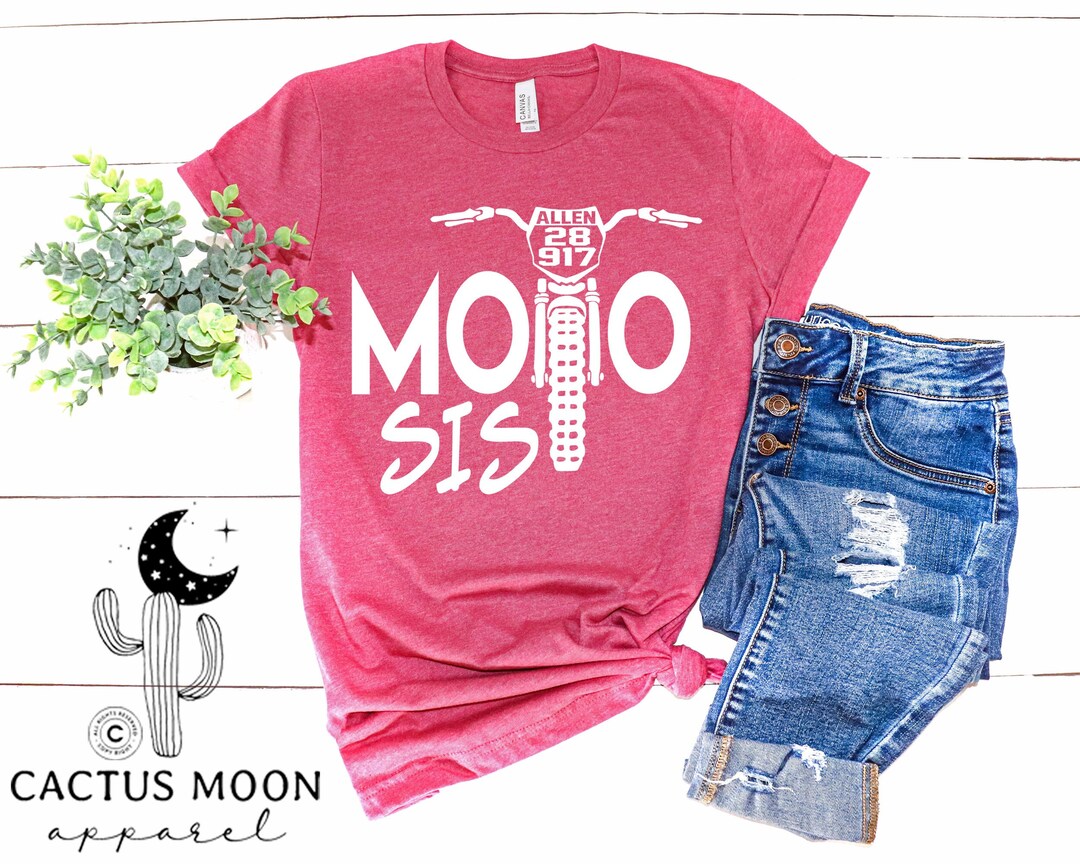 Moto Sis Personalized Dirt Bike Short Sleeve, V-neck or Long Sleeve T ...