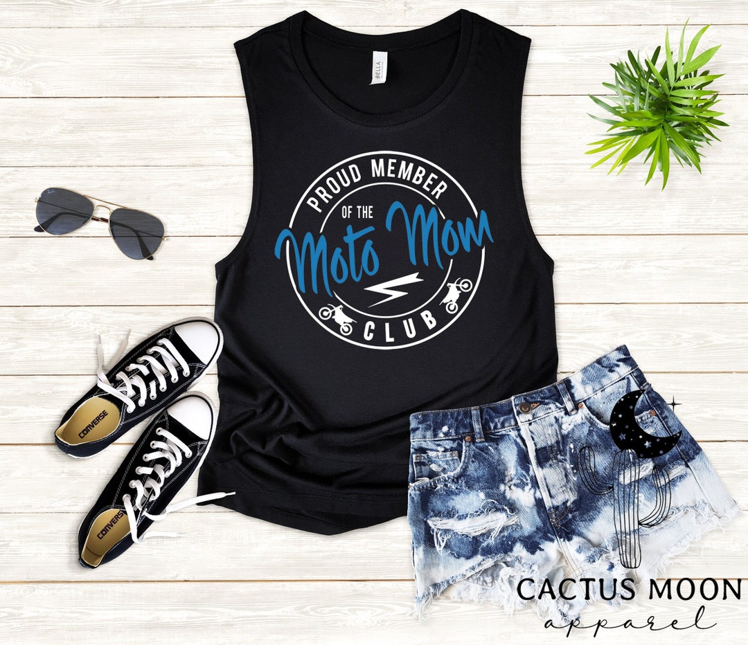 Proud Member of the Moto Mom Club Ladies Muscle Tank for Dirt Bike ...