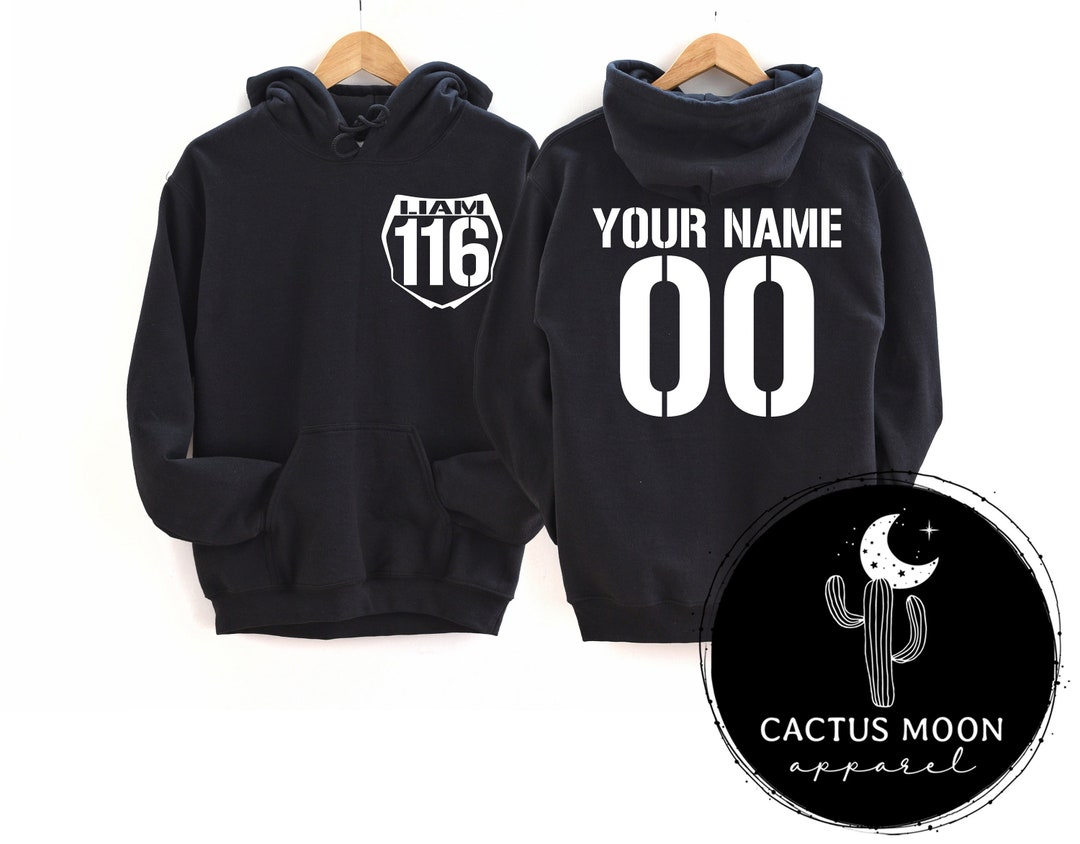 Number Plate Front Name and Number Back Hooded Sweatshirt - Etsy