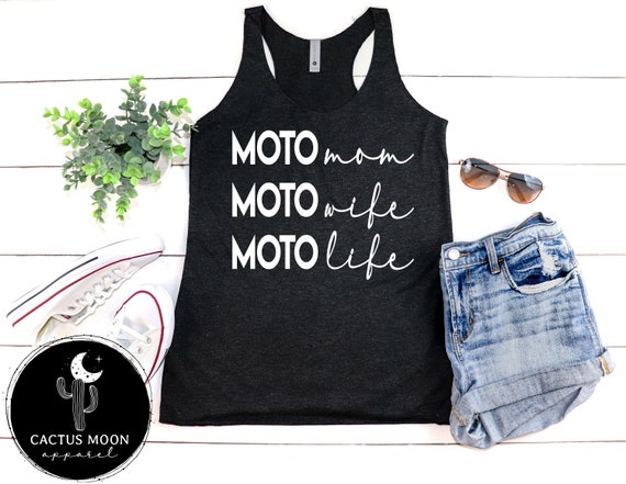 Moto Mom Moto Wife Moto Life Racerback Tank Ladies Moto Race | Etsy
