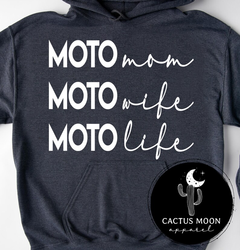 Moto Mom Moto Wife Moto Life Hoodie or Crew Neck Sweatshirt | Etsy