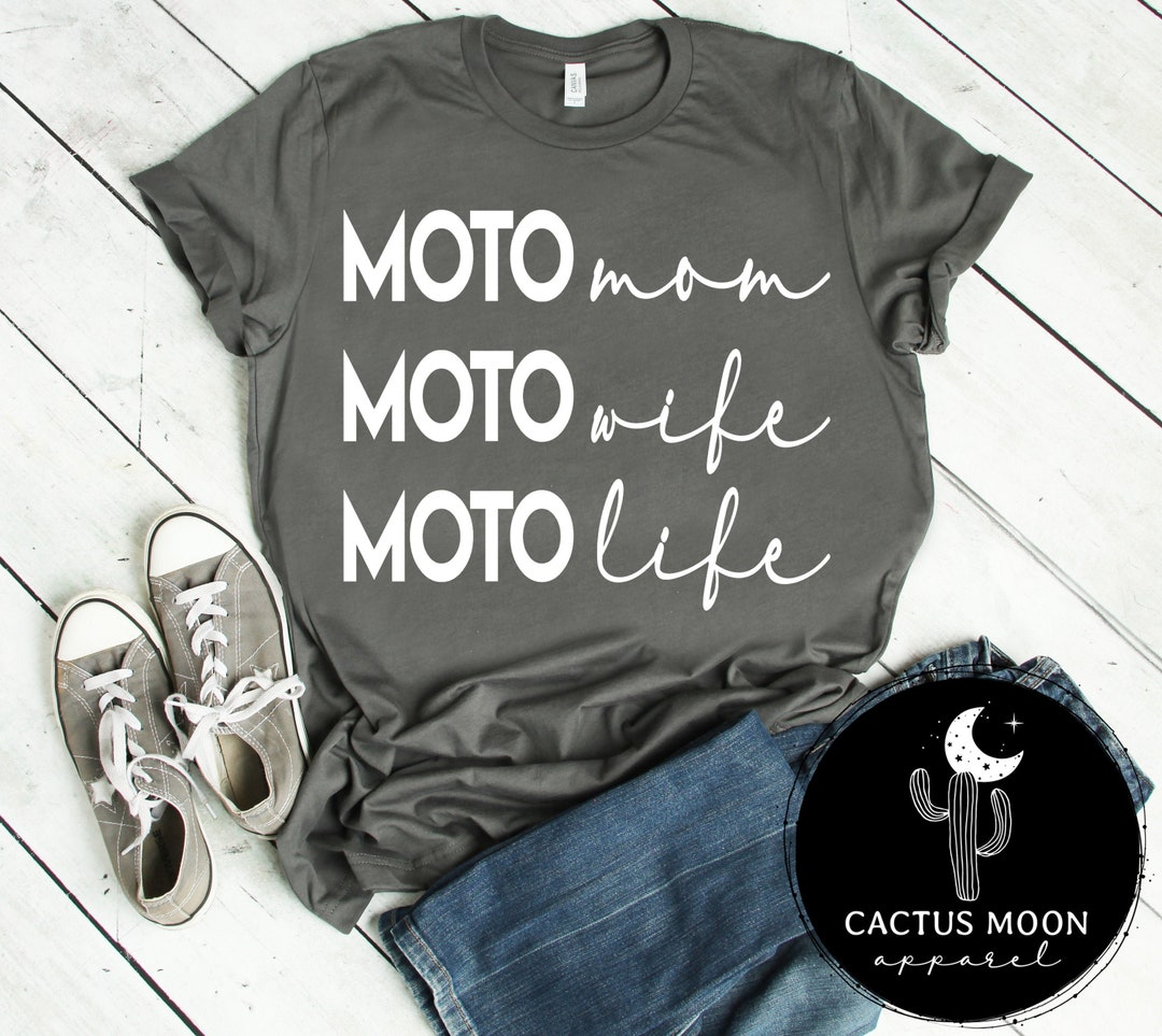 Moto Mom Moto Wife Moto Life Short Sleeve, V-neck or Long Sleeve Dirt ...
