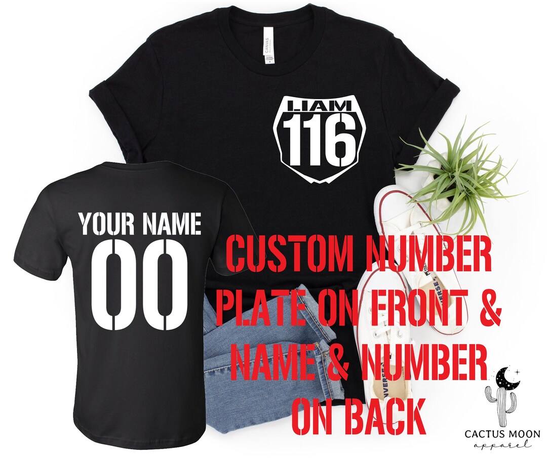 Personalized Number Plate Front and Name and Number Back - Etsy