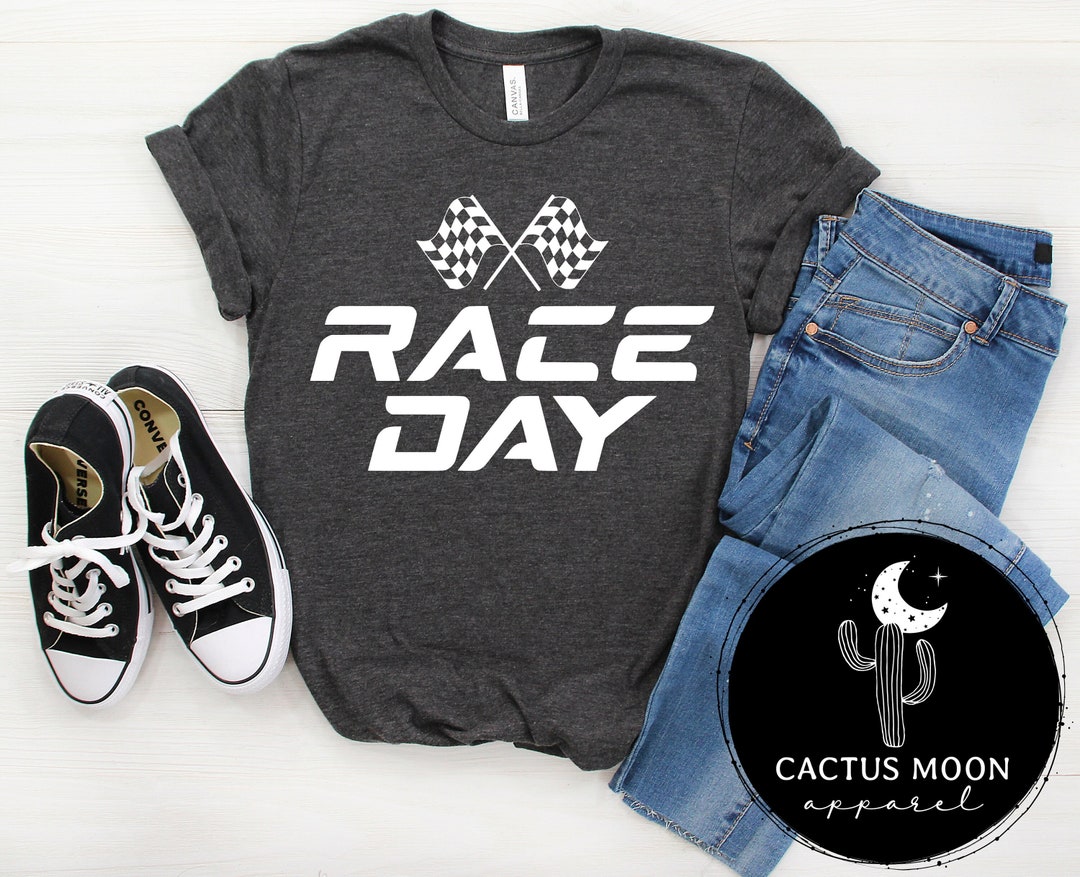 Race Day With Checkered Flags Shirt Short Sleeve, V-neck or Long Sleeve ...