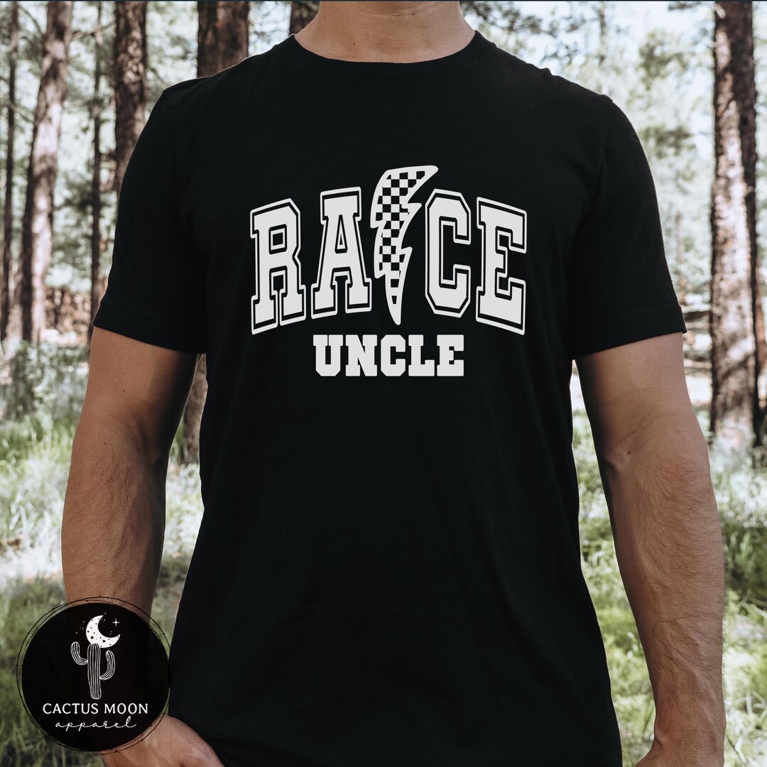 Race Uncle With Checkered Lightning Bolt Adult Unisex Jersey Short ...