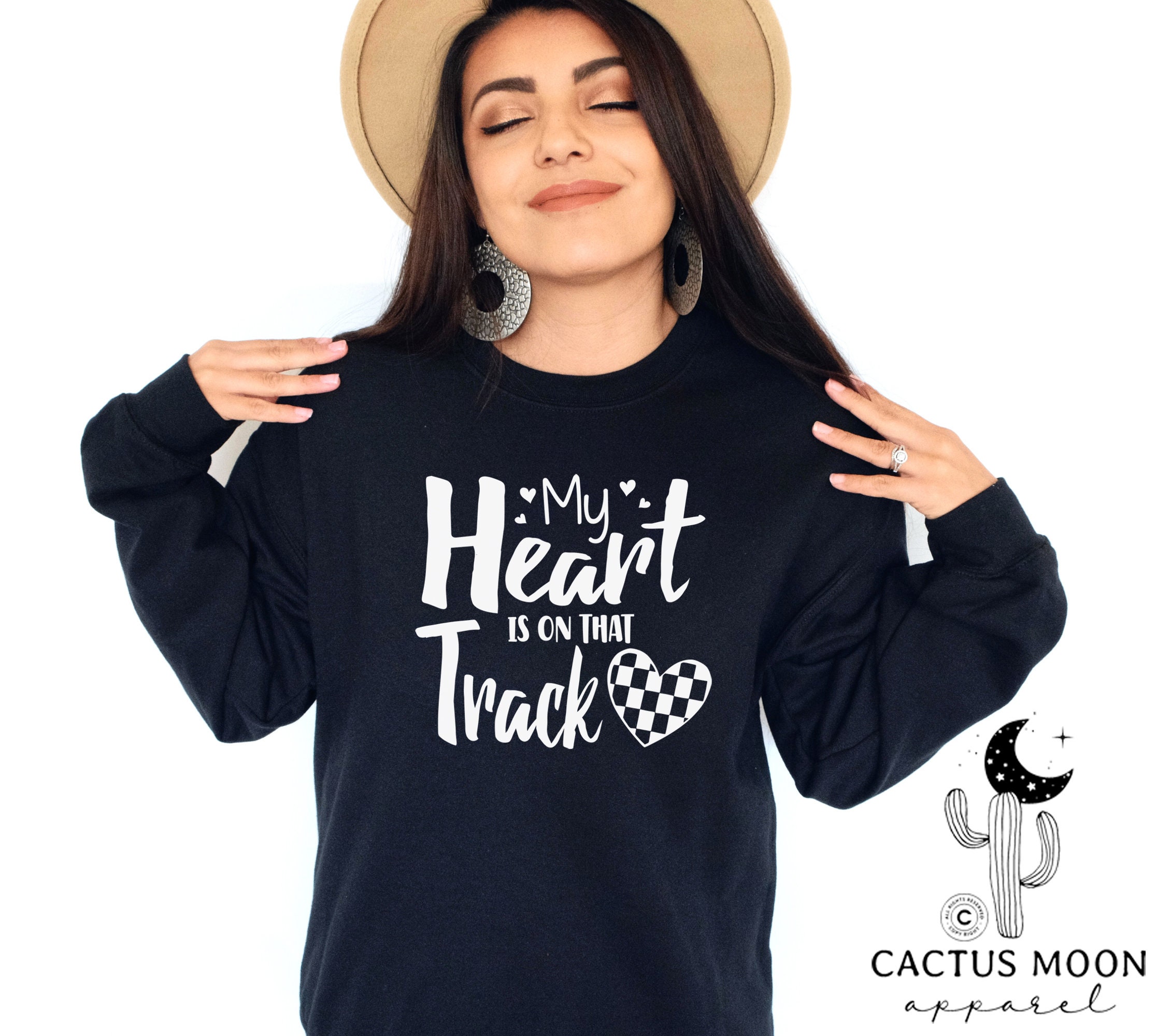 My Heart is on That Track Hooded or Crew Neck Sweatshirt, Adult Unisex ...