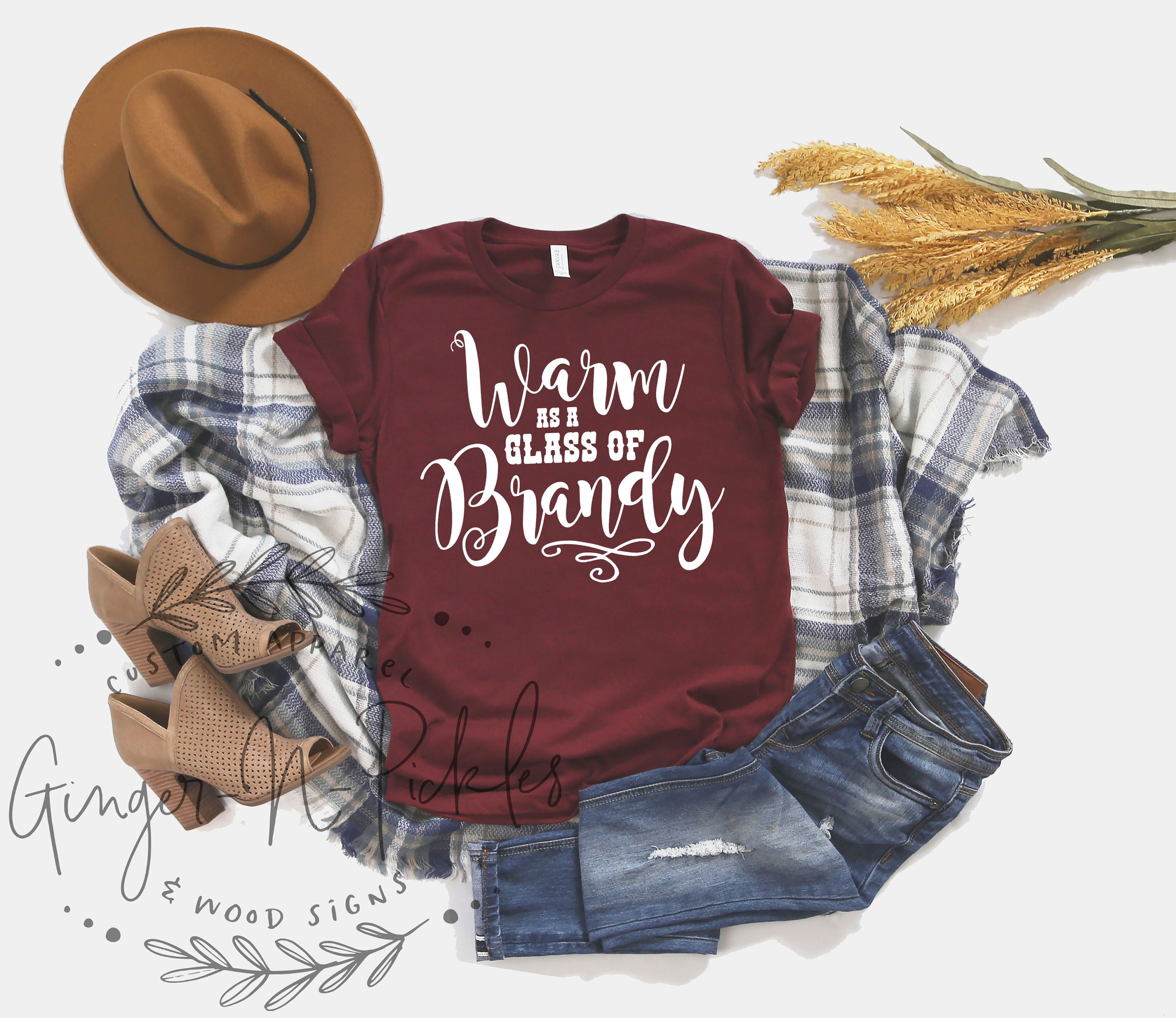 Warm As A Glass of Brandy Short or Long Sleeve Shirt Brandy | Etsy