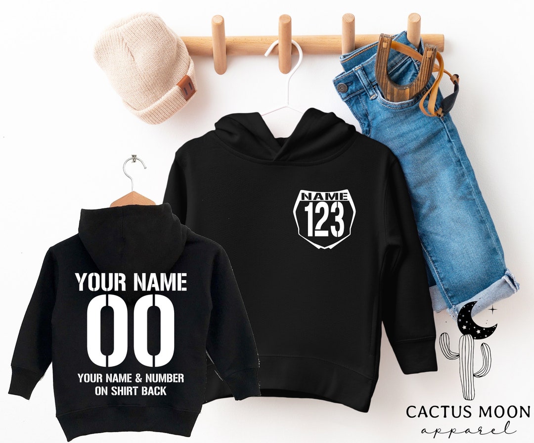 Number Plate Front Name and Number Back Hooded Sweatshirt, Unisex Adult ...