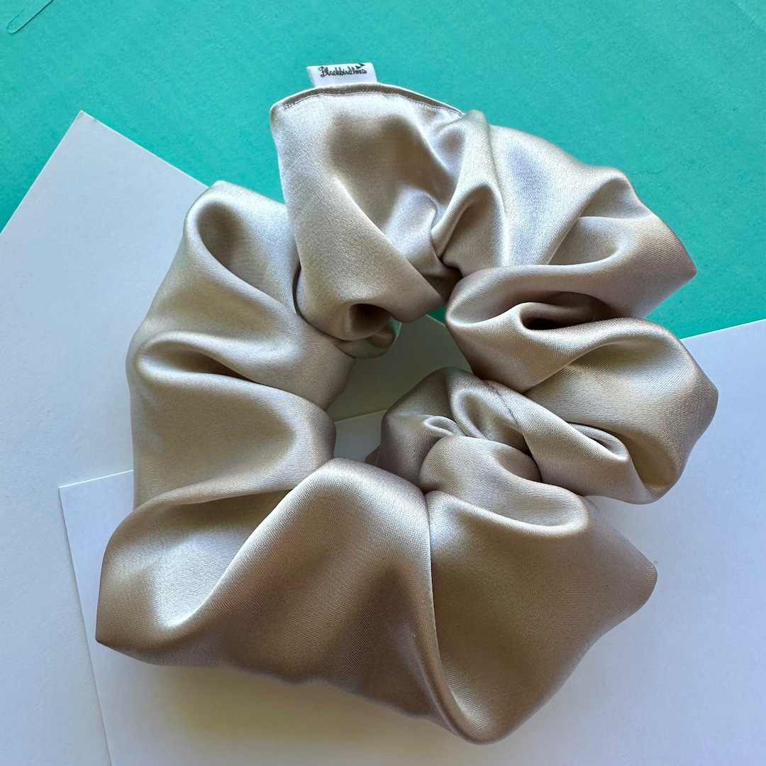 Champagne Luxe Satin Hand Sewn Scrunchie - Etsy