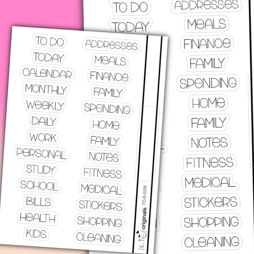 Labels for Planner Divider Tabs [BR0014] - Etsy