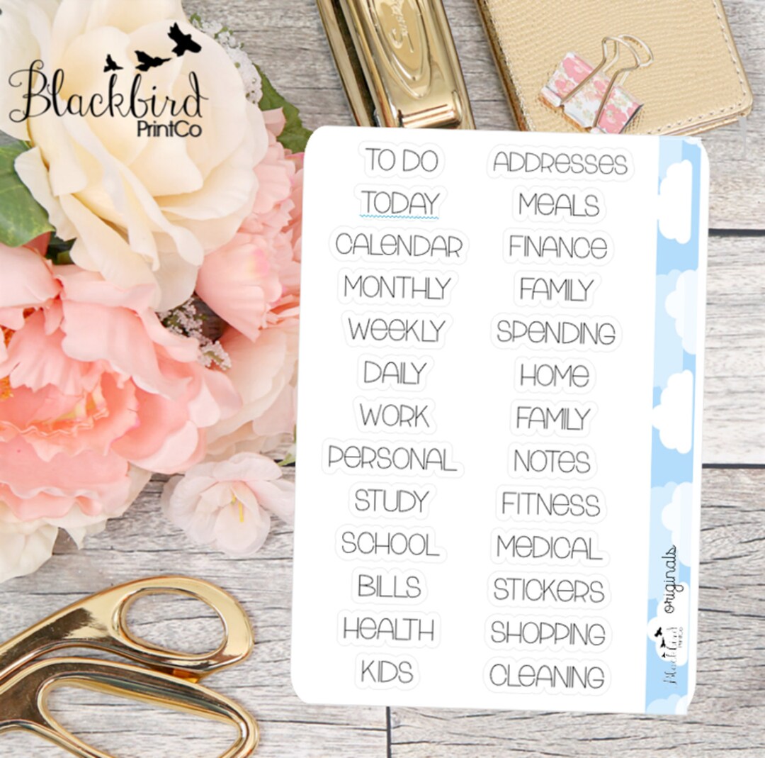 Labels for Planner Divider Tabs BR0014 - Etsy