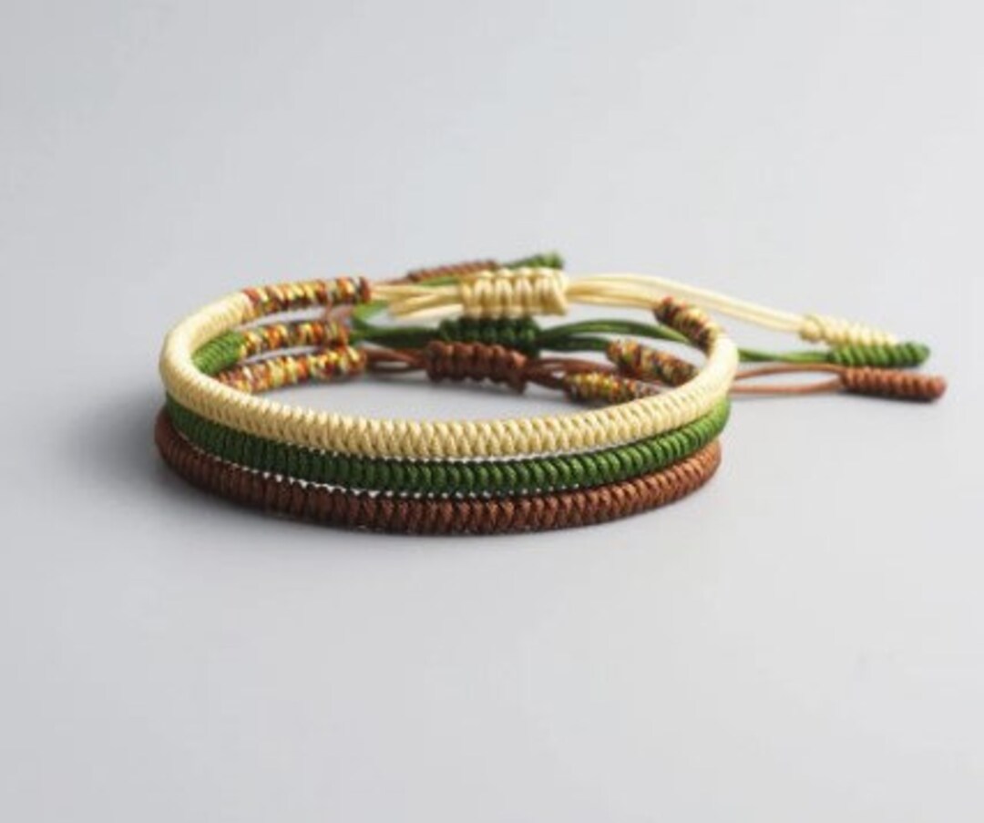 Tibetan Buddhist Lucky Rope Knots Bracelet, Braided Bracelet, Yoga ...