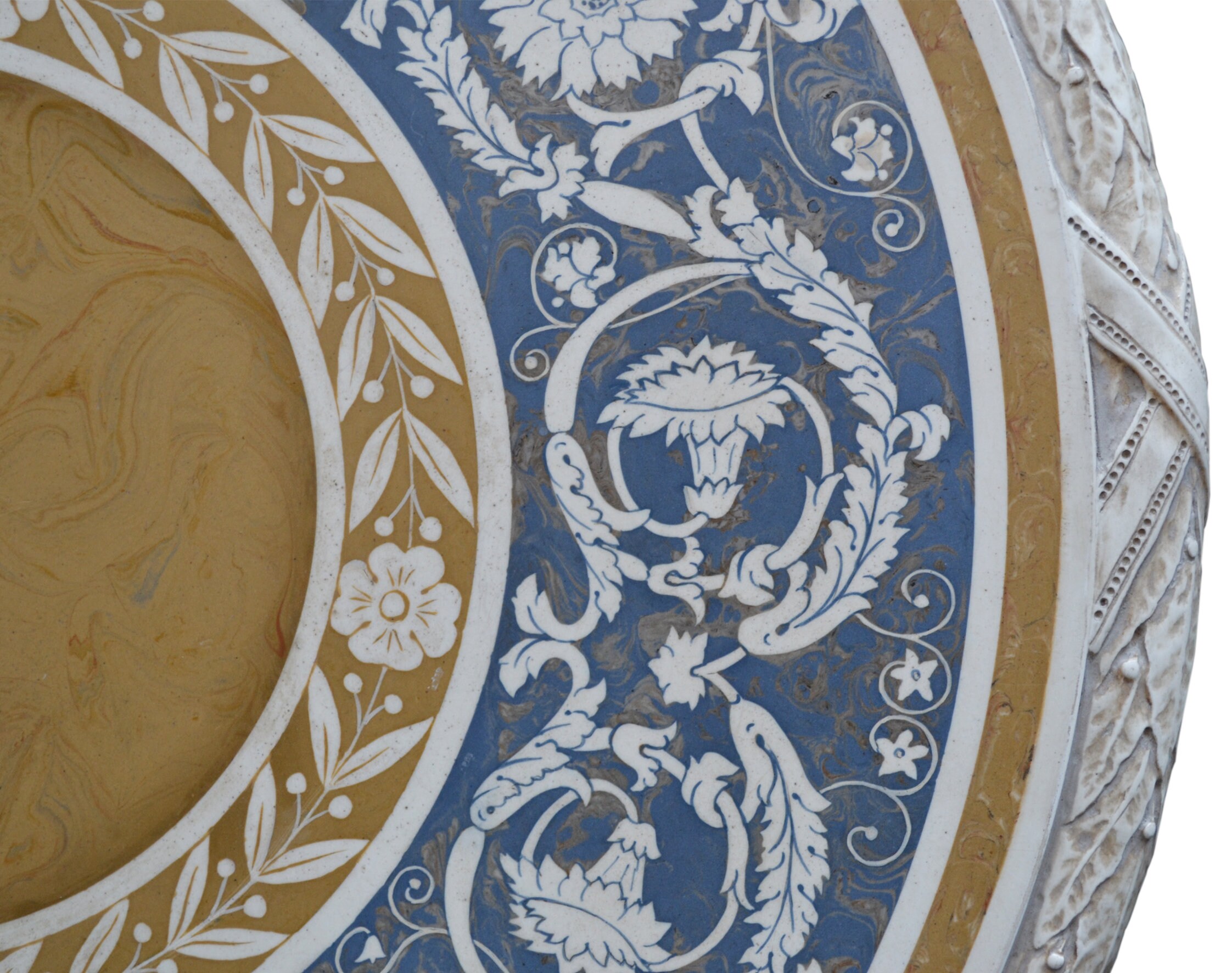 Round Side Table Gueridon Scagliola Art Inlay Decoration Iron Base ...