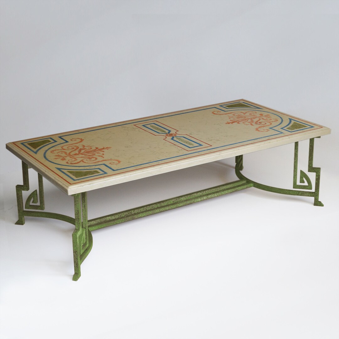 Coffee Table Biancone Di Verona Marble Top and Whrought Iron - Etsy